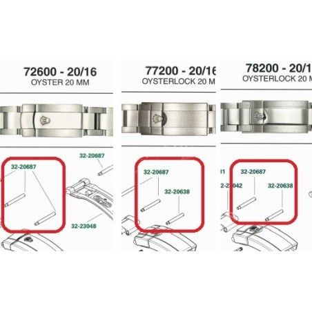 ROLEX Furniture horology bracelets oyster 72600, 77200, 78200 Ssteel ...