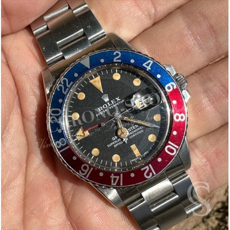 Rolex 70's rare Tritium 24h Hand silver red arrow GMT MASTER vintages ...
